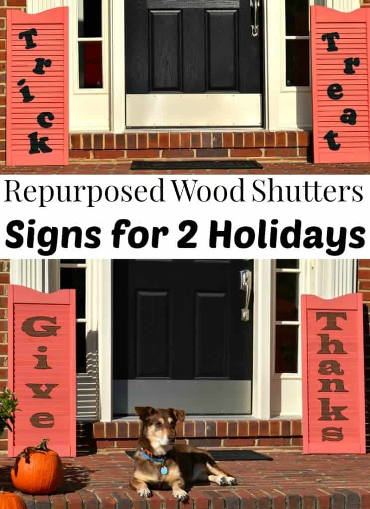 Repurposed Wood Shutters Sign for Halloween - Organized 31