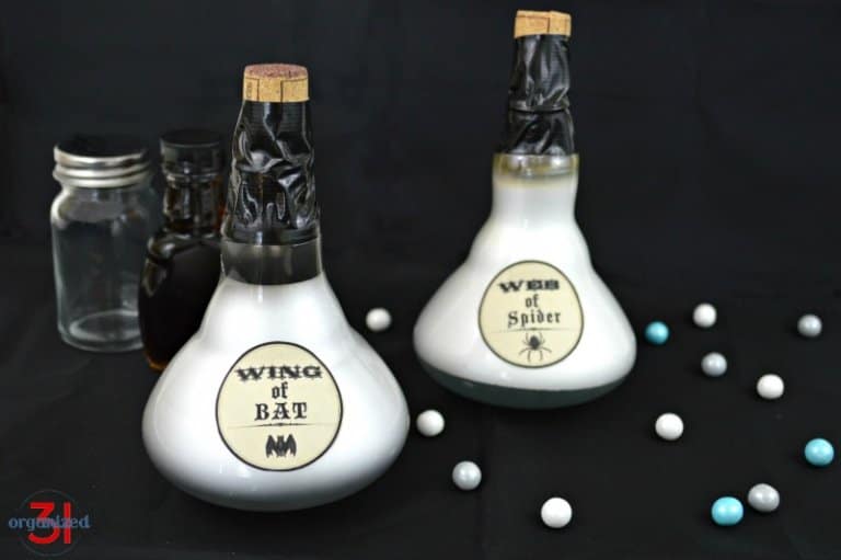 Potion Bottles - Light Bulb Upcycling Ideas - Organized 31