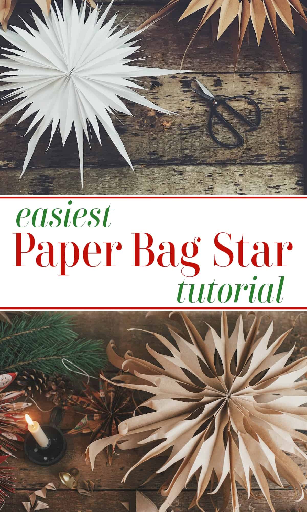 DIY Paper Bag Star Decorations - Made from Paper Lunch Bags