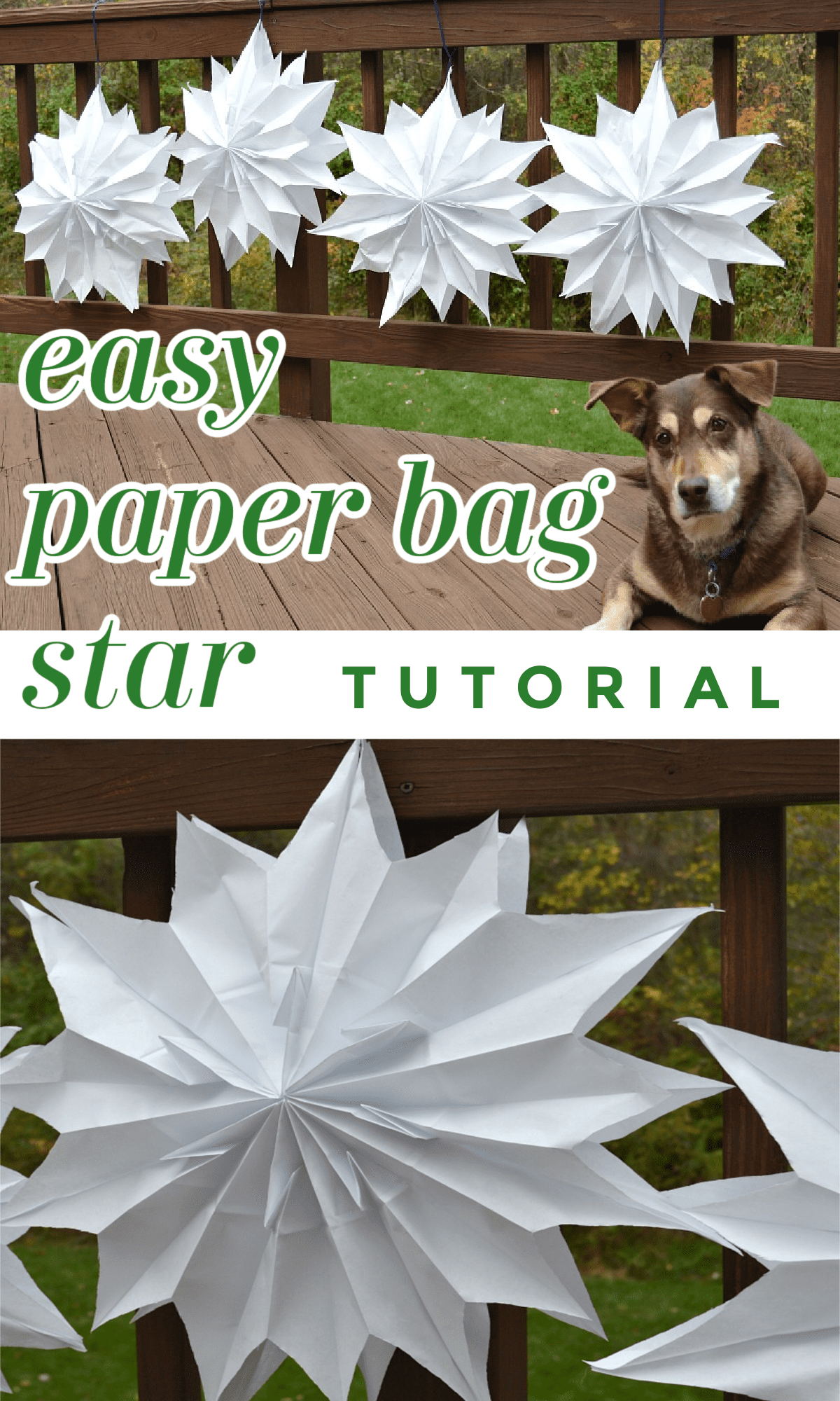 DIY Paper Bag Star Decorations - Made from Paper Lunch Bags