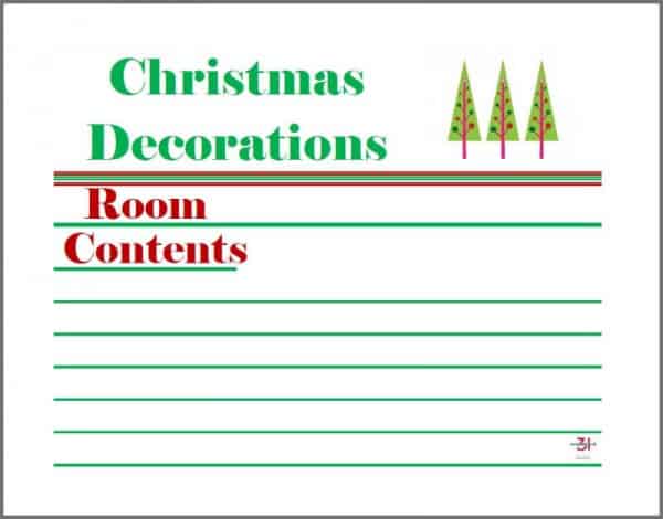 Free Printable Christmas Labels for Christmas Storage Boxes
