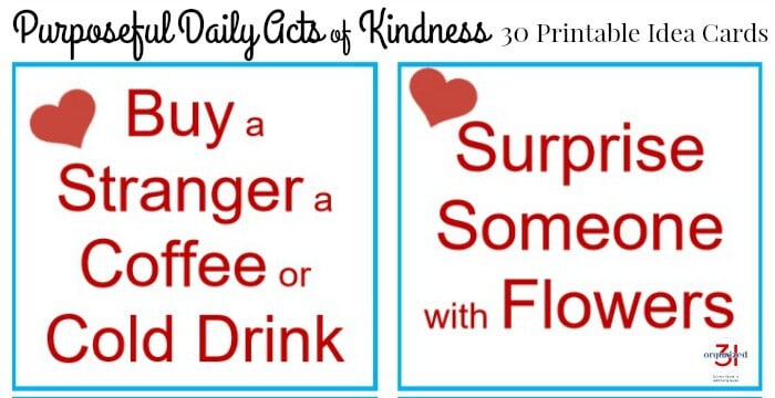 30 Free Printable Daily Acts of Kindness Cards - Organized 31