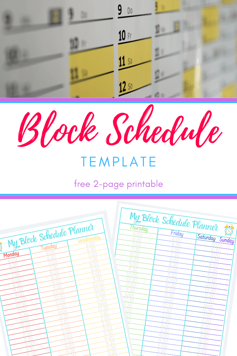 Block Schedule Template - Organized 31
